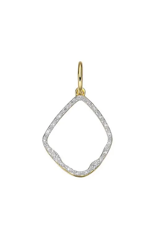 Monica Vinader Riva Diamond Hoop Pendant Charm - Yellow Gold