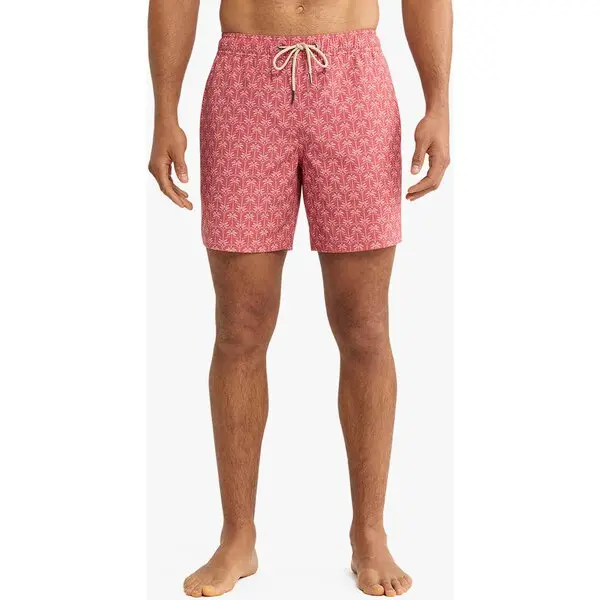 FAIR HARBOR The Bayberry Swim Trunks - Red Palms