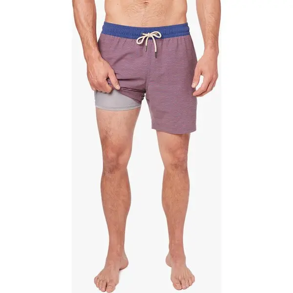 FAIR HARBOR The Bayberry Swim Trunks - Red Waves