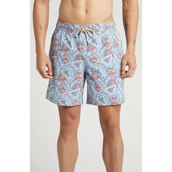 FAIR HARBOR The Bayberry Swim Trunks - Sky Blue Beach Forest