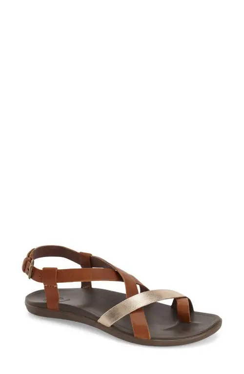 Olukai Upena Flat Sandal - Mustard/bu