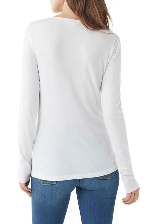 Splendid Classic Long Sleeve Crewneck T-shirt - White