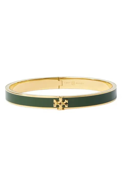 Tory Burch Kira Enamel Hinge Bracelet - Tory Gold / Pine Tree