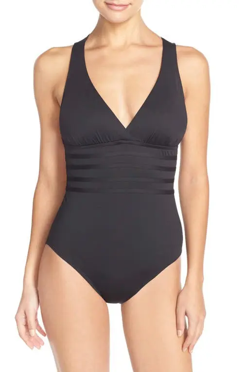 La Blanca Cross Back One-piece Swimsuit - Black