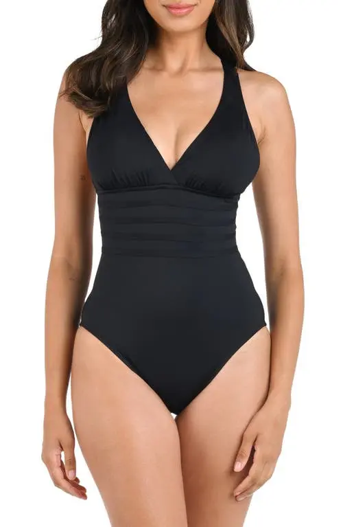 La Blanca Cross Back One-piece Swimsuit - Black
