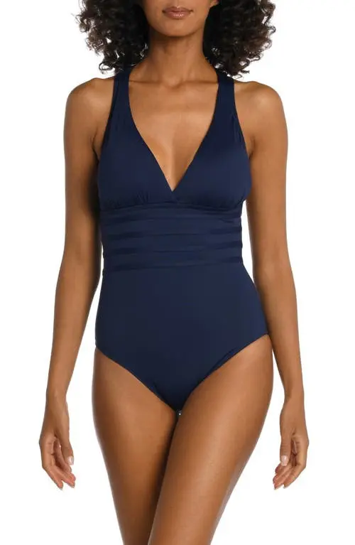 La Blanca Cross Back One-piece Swimsuit - Indigo