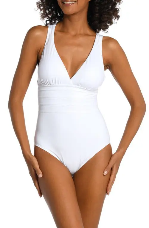 La Blanca Cross Back One-piece Swimsuit - White