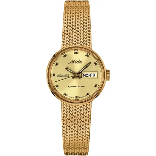 MIDO Commander 1959 Automatic Mesh Strap Watch - Yellow