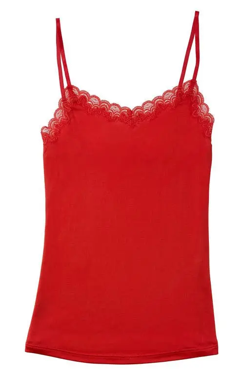 Uwila Warrior Lace Trimmed Silk Camisole - Fiery Red