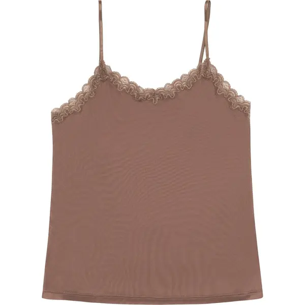 Uwila Warrior Lace Trimmed Silk Camisole - Toffee