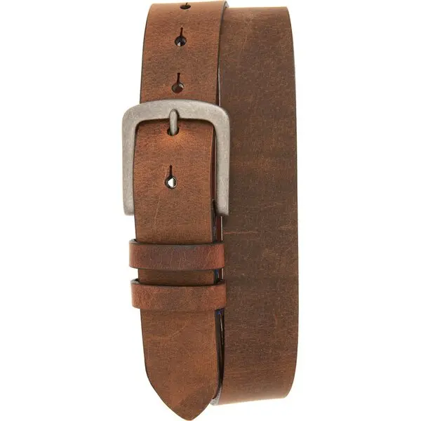 Torino Distressed Waxed Harness Leather Belt - Brown