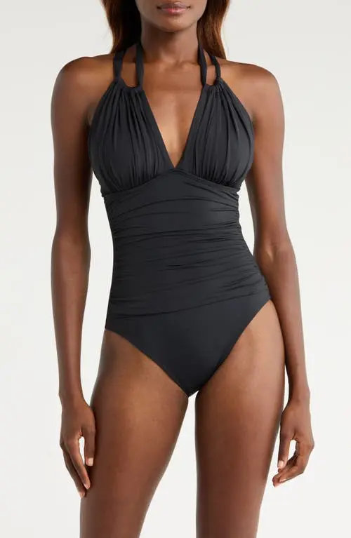 La Blanca Island Goddess Convertible One-piece Swimsuit - Black