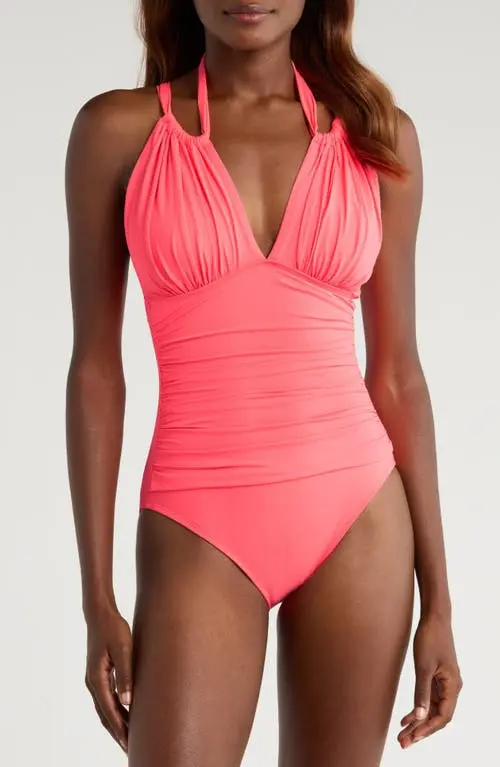 La Blanca Island Goddess Convertible One-piece Swimsuit - Coral Reef