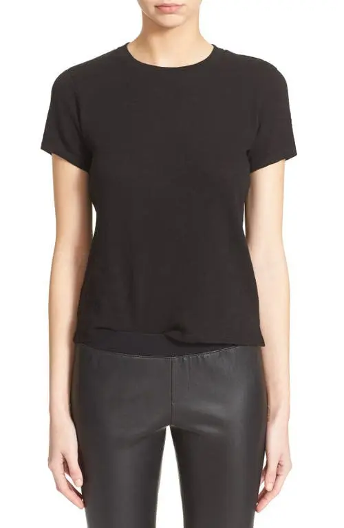 ATM Anthony Thomas Melillo Schoolboy Cotton Crewneck T-shirt - Black