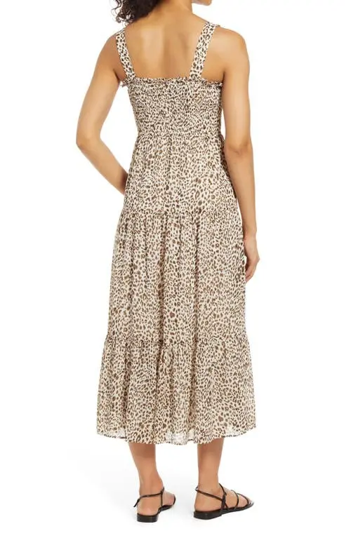 Sam Edelman Animal Print Smocked Sundress
