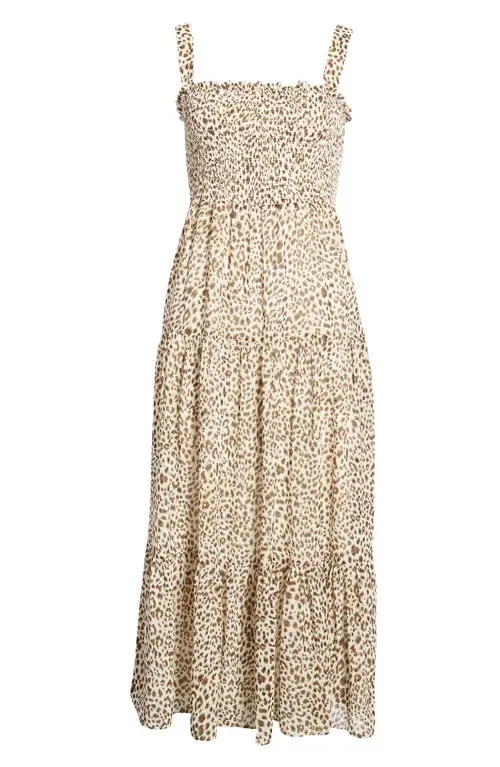 Sam Edelman Animal Print Smocked Sundress