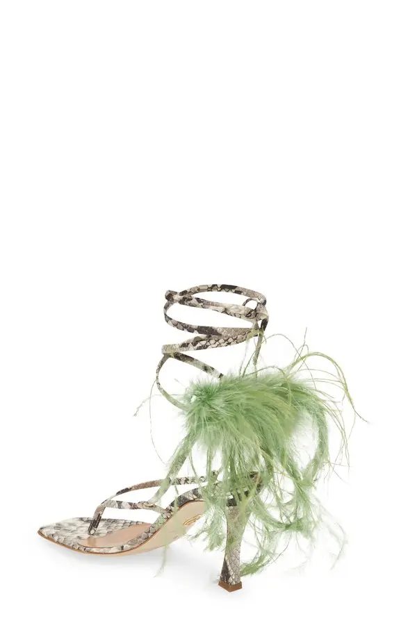 Brother Vellies Feather Ankle-tie Sandal