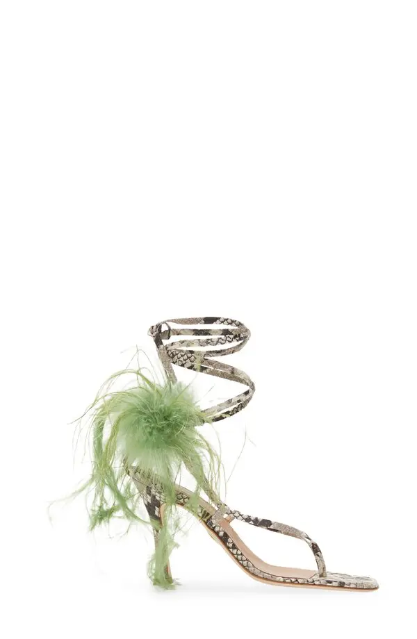 Brother Vellies Feather Ankle-tie Sandal