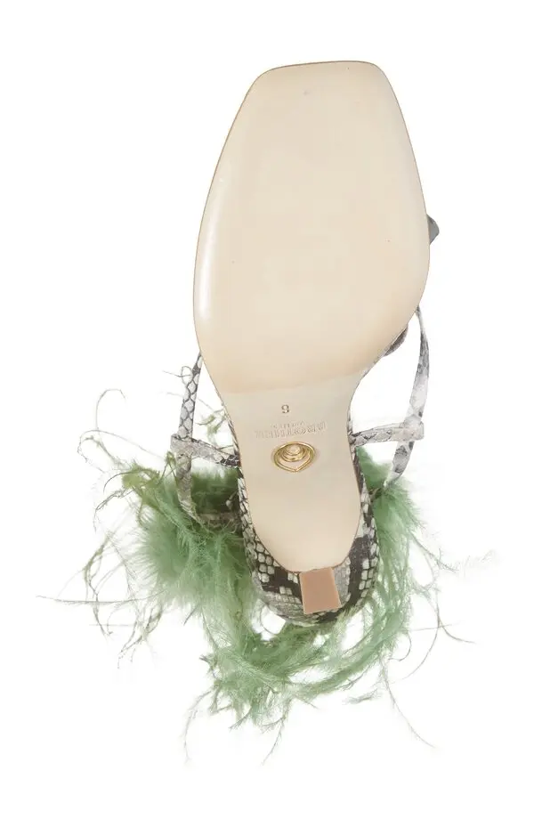 Brother Vellies Feather Ankle-tie Sandal