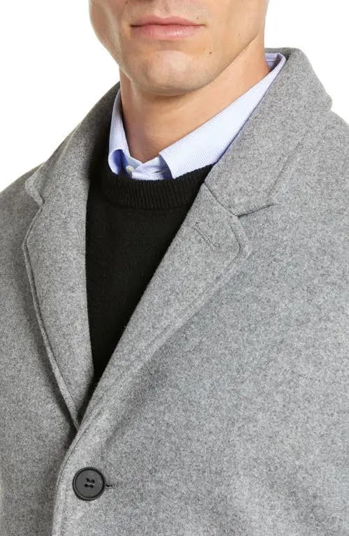 Cole Haan Regular Fit Stretch Wool Coat - Lt Grey
