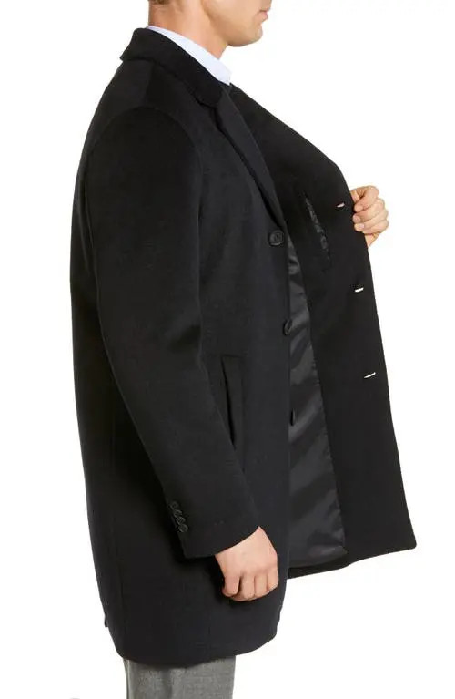 Cole Haan Regular Fit Stretch Wool Coat - Navy