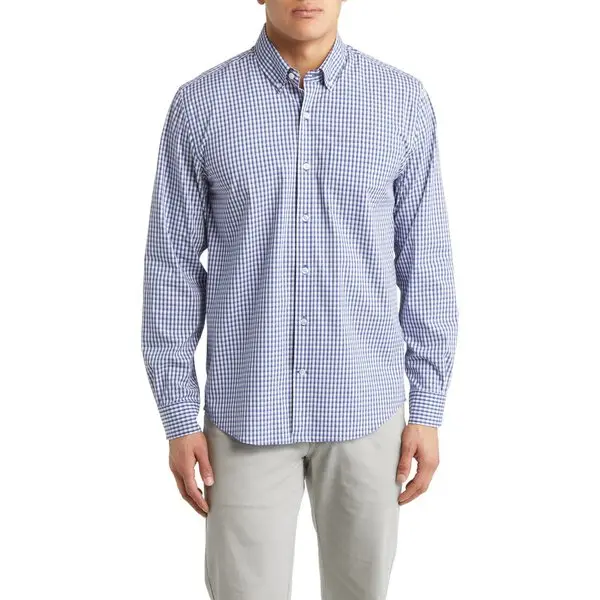 Cutter & Buck Cotton Blend Gingham Shirt - Tour Blue