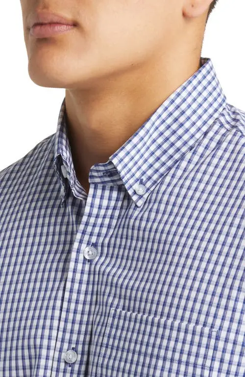 Cutter & Buck Cotton Blend Gingham Shirt - Tour Blue