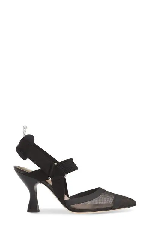 Fendi Colibri Slingback Pumps - Black