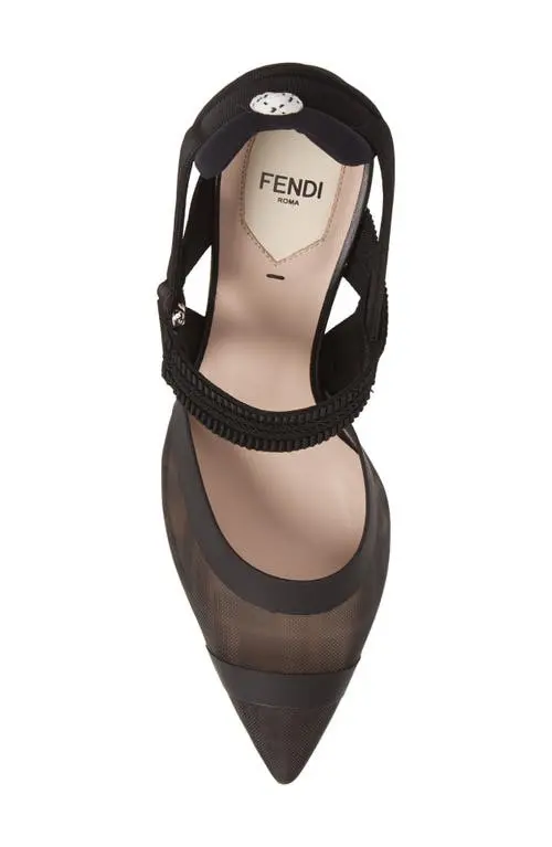 Fendi Colibri Slingback Pumps - Black