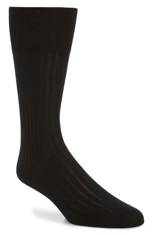 Falke No. 13 Egyptian Cotton Blend Dress Socks - Black