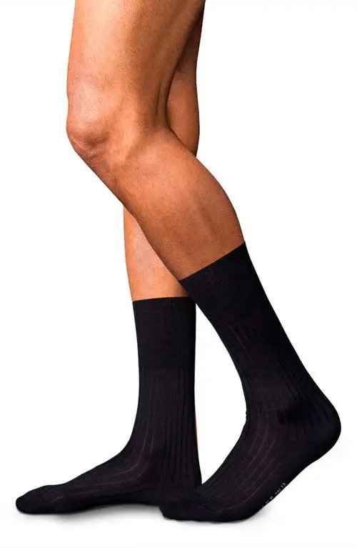 Falke No. 13 Egyptian Cotton Blend Dress Socks - Dark Navy