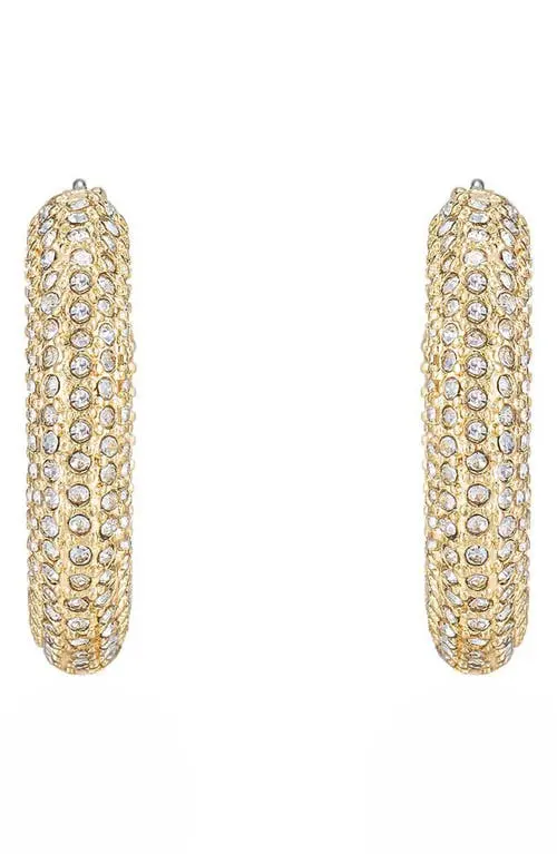 Ettika Crystal Embellished Hoop Earrings - Gold