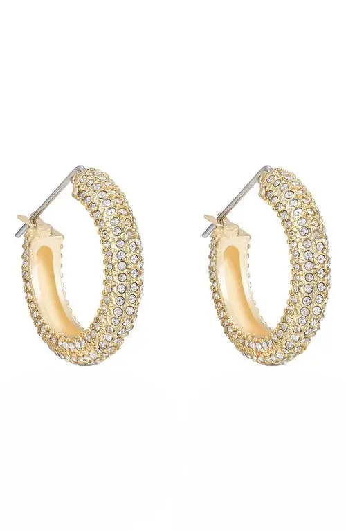 Ettika Crystal Embellished Hoop Earrings - Gold