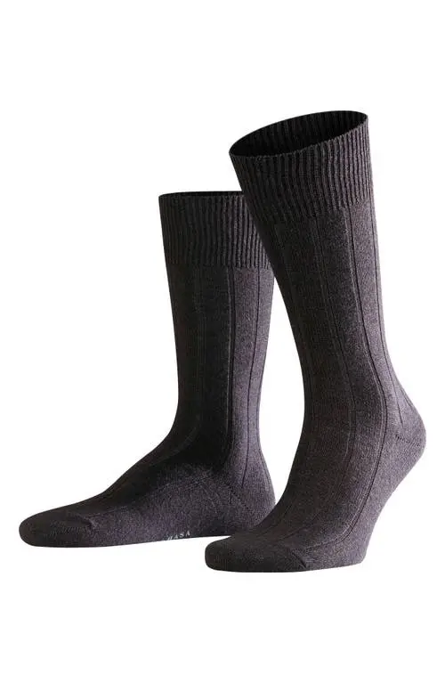 Falke Lhasa Wool And Cashmere Dress Socks - Anthra Mel