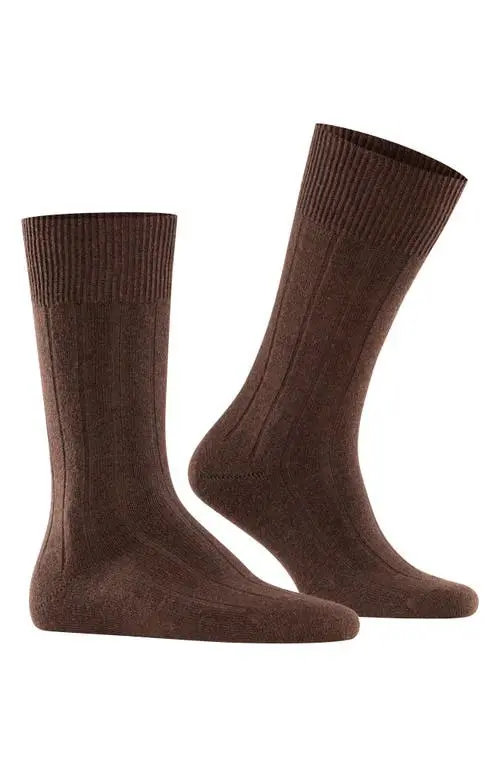 Falke Lhasa Wool And Cashmere Dress Socks - Brown