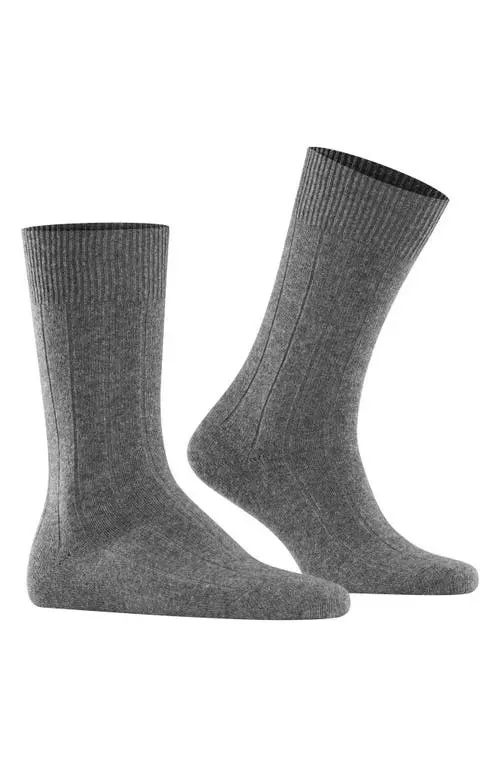 Falke Lhasa Wool And Cashmere Dress Socks - Light Grey
