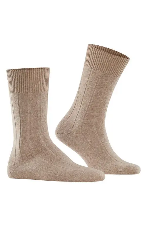 Falke Lhasa Wool And Cashmere Dress Socks - Nutmeg Melange
