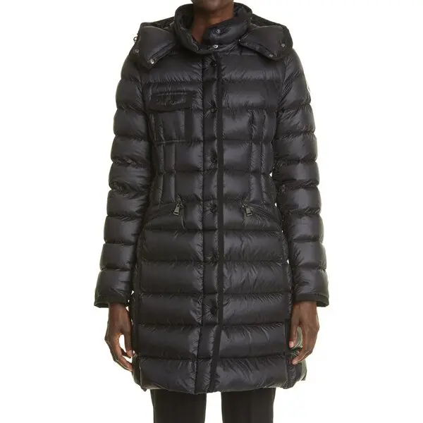 Moncler Hermine Quilted Down Puffer Coat - Black/black