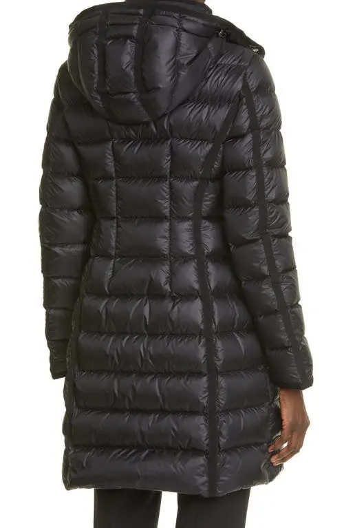 Moncler Hermine Quilted Down Puffer Coat - Black/black