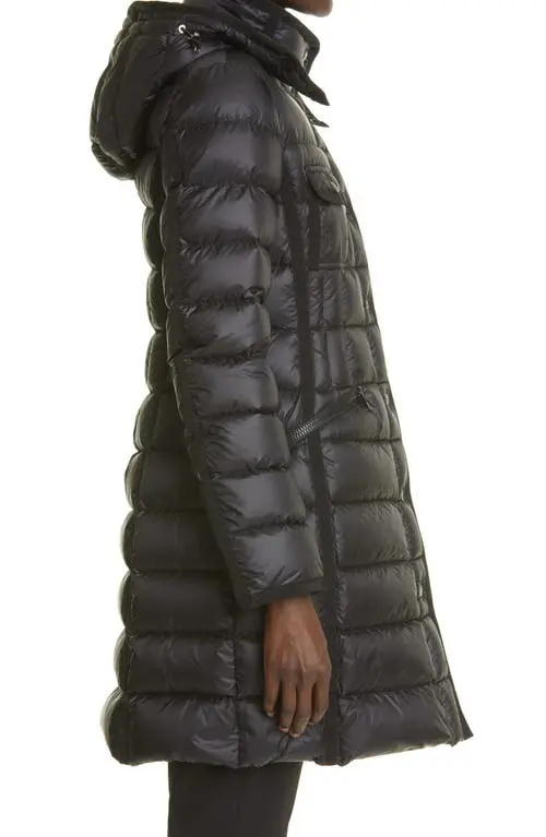 Moncler Hermine Quilted Down Puffer Coat - Black/black