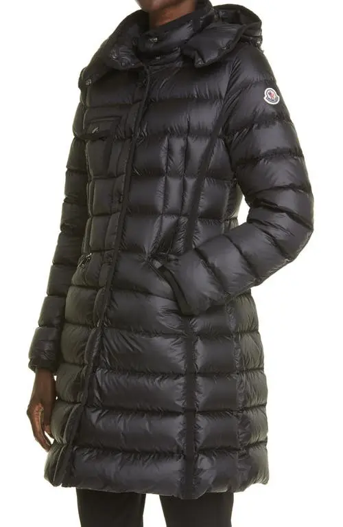 Moncler Hermine Quilted Down Puffer Coat - Black/black
