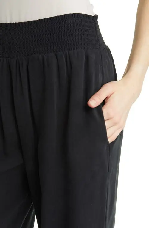 Bella Dahl Smocked Waist Wide Leg Pants - Vintage Black