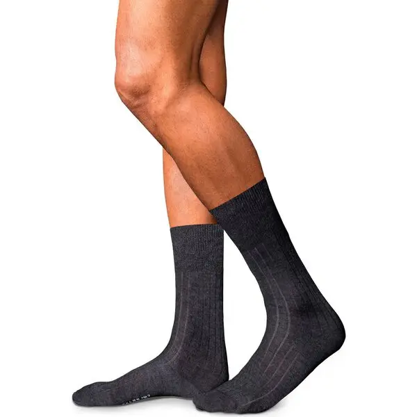 Falke No. 2 Cashmere Blend Dress Socks - Anthracite - 3080