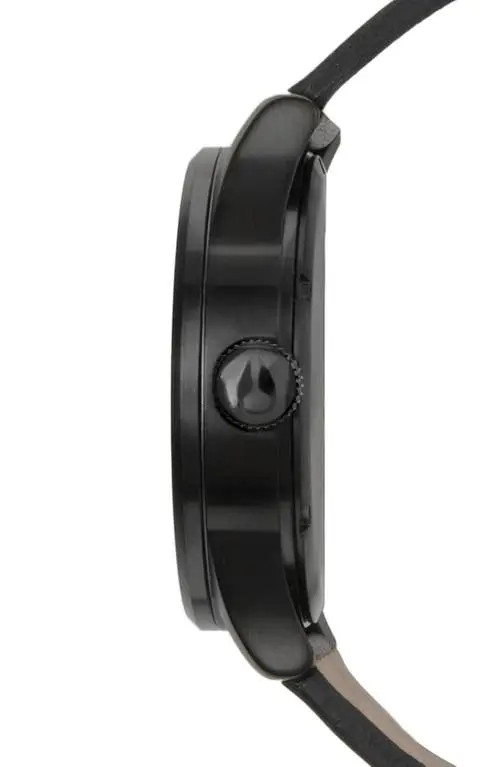 Nixon Sentry Leather Strap Watch - All Black