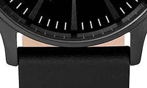 Nixon Sentry Leather Strap Watch - All Black
