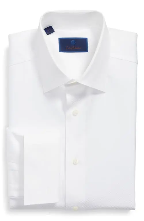 David Donahue Regular Fit Boxed French Cuff Tuxedo Shirt