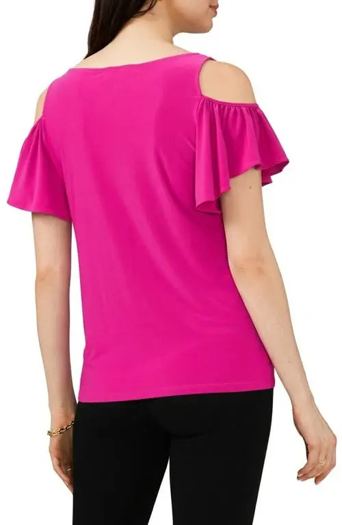 Chaus Cold Shoulder Top - Fiercely Fuchsia 686