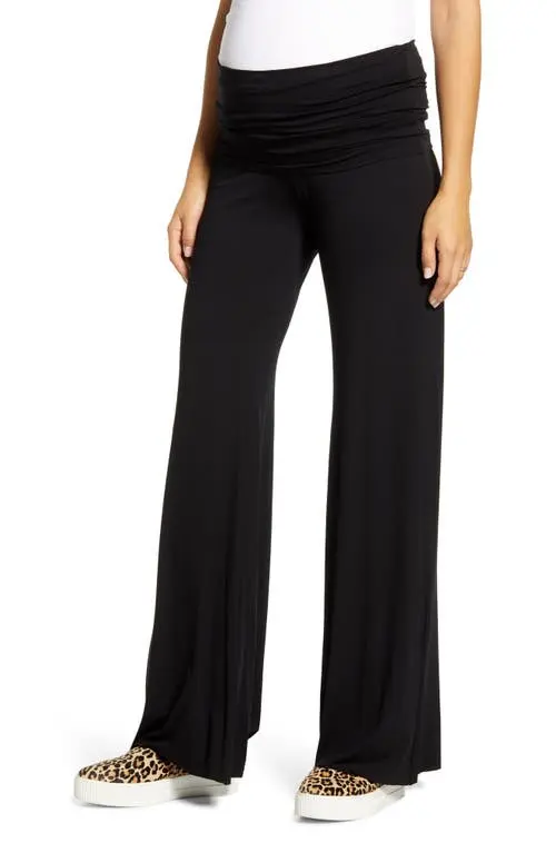 MATERNAL AMERICA Flare Leg Knit Maternity Pants
