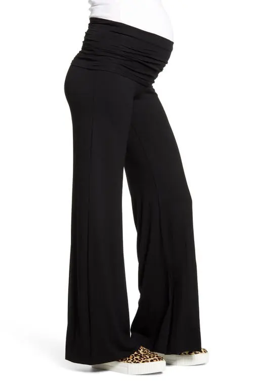 MATERNAL AMERICA Flare Leg Knit Maternity Pants