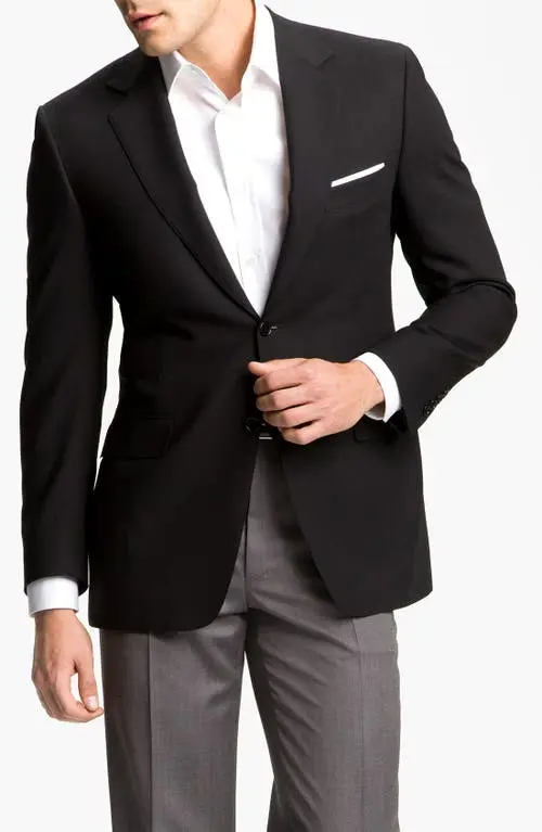 Canali Classic Fit Solid Wool Blazer - Black